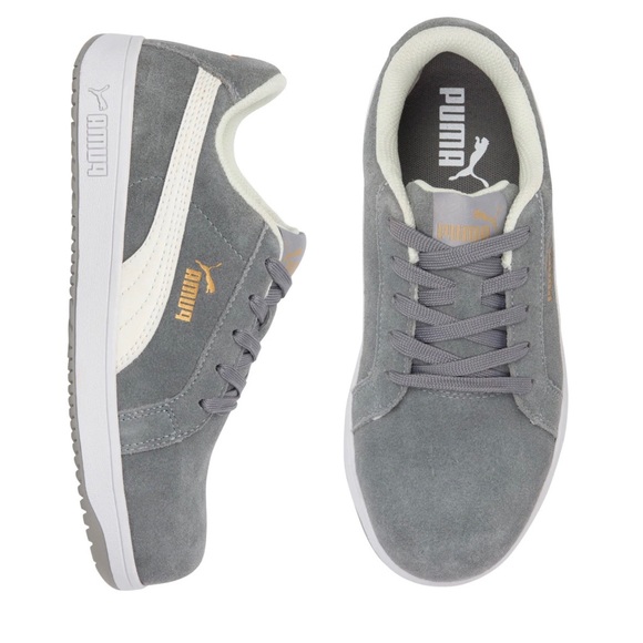 Puma | Shoes | Puma Safety Womens Iconic Suede Grey Low Composite Toe ...
